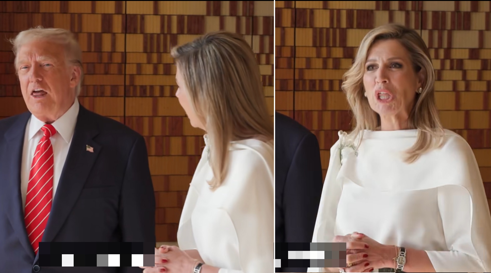 Koningin Máxima doet 'vunzige mondje' van Donald Trump na, beelden gaan ...